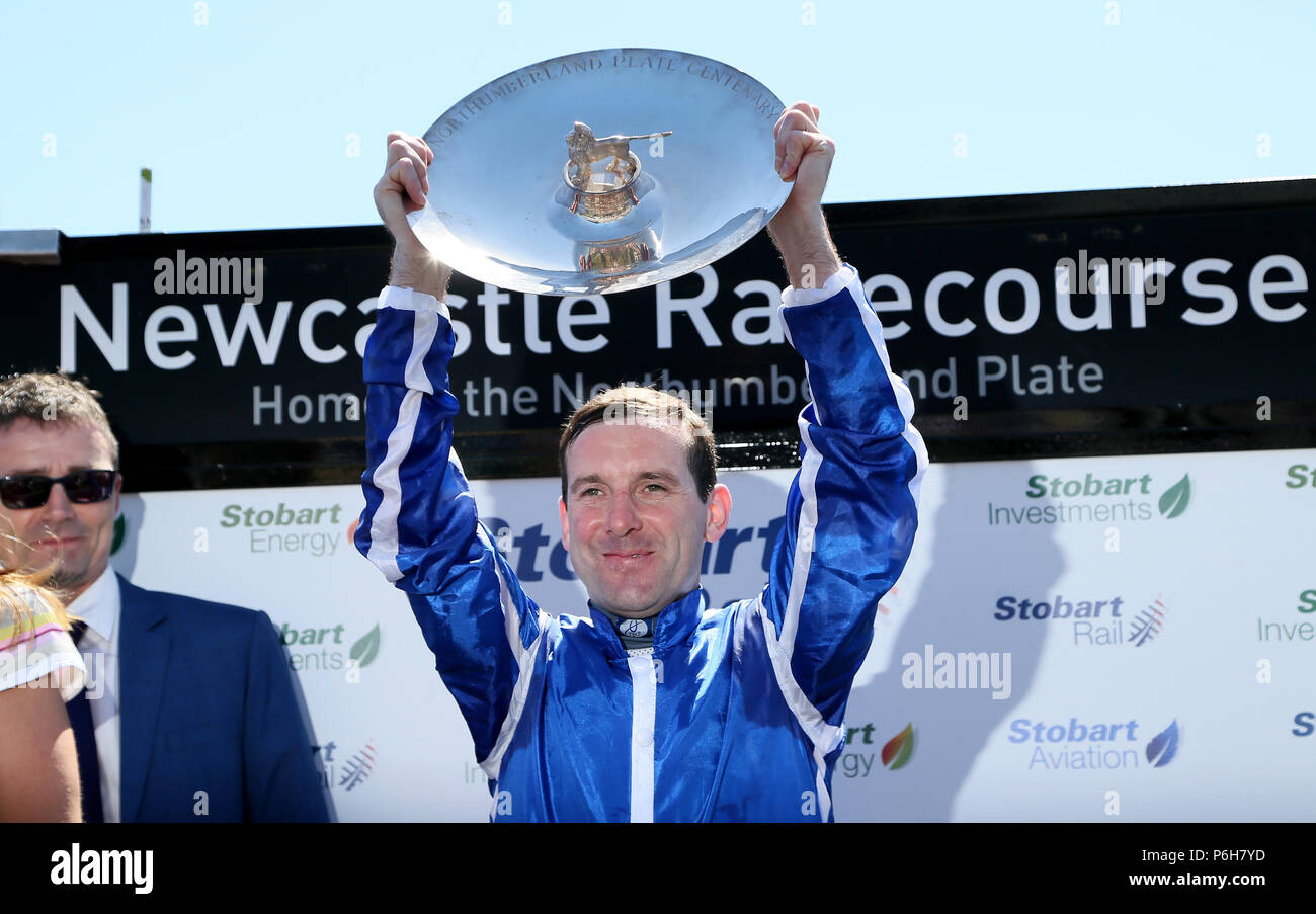 Jockey Robert Winston celebrates winning the Stobart Rail & Civils ...
