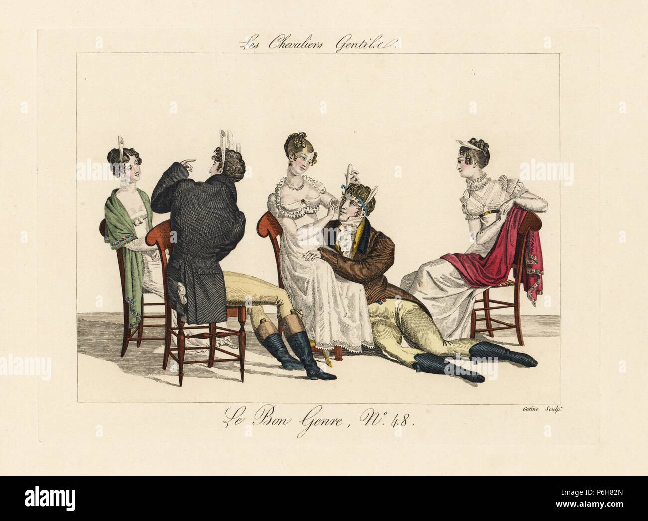 Fashionable people playing the memory game of the gentle knight ...