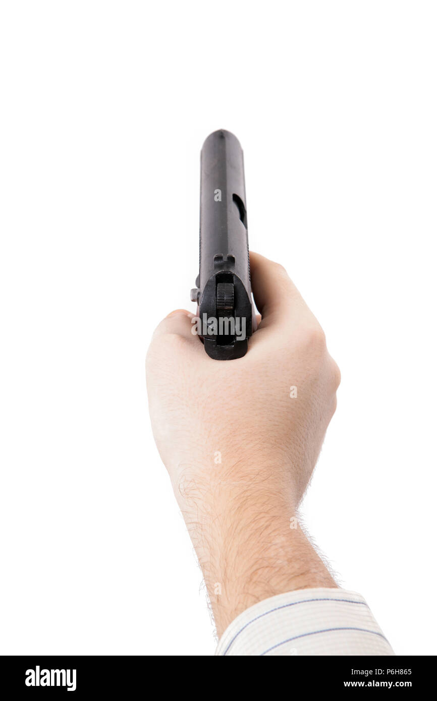 Mans Hand Holding Gun High Resolution Stock Photography and Images - Alamy