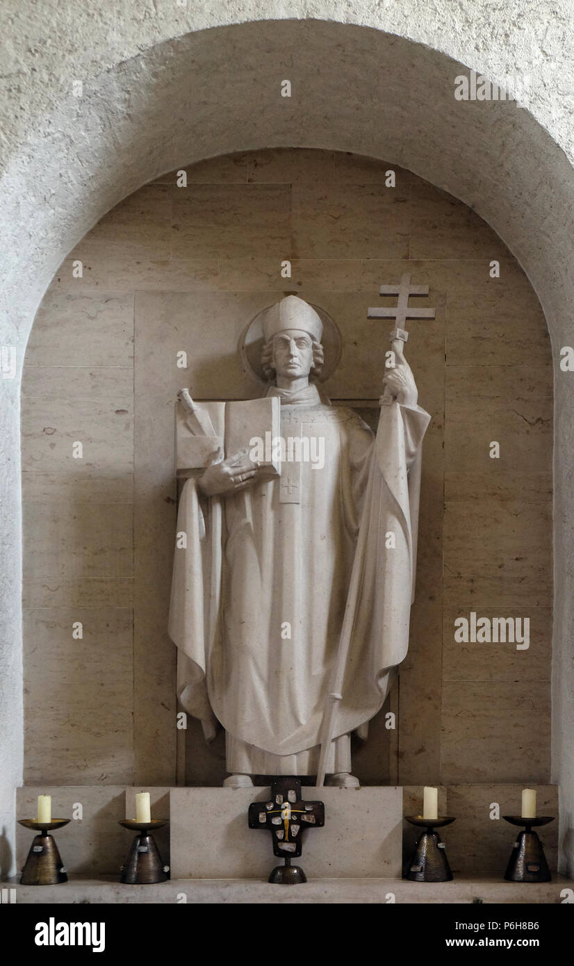 Pope Boniface, altar in Munsterschwarzach Abbey, Benedictine monastery ...