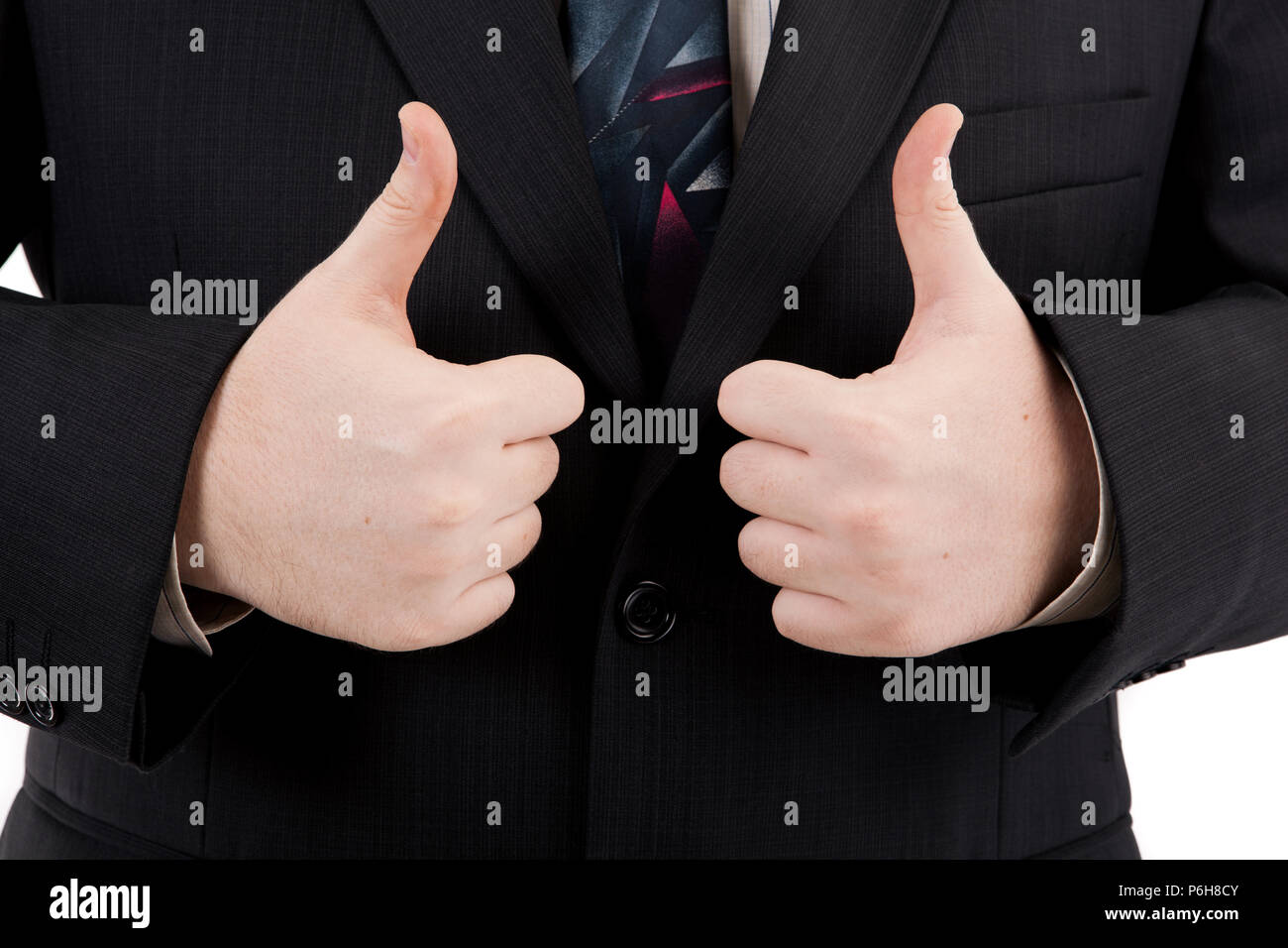two hands show sign great closeup Stock Photo - Alamy