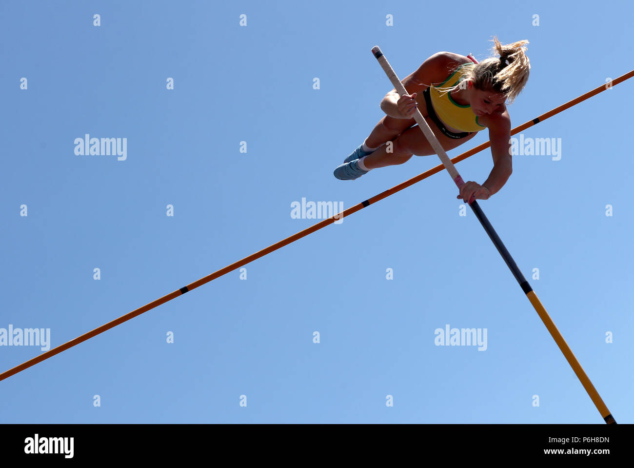 Great Britain's Molly Caudery in action during the Women's Pole Vault ...