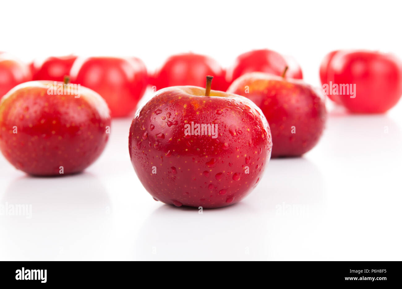 red apples closeup on a white background Stock Photo - Alamy