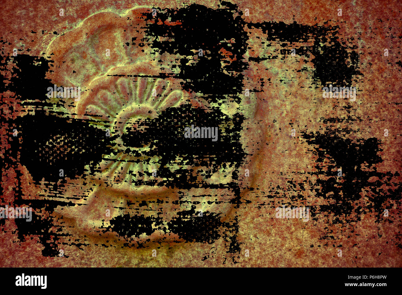 Grunge Ornate stone texture, circle rock shape, background for web site ...