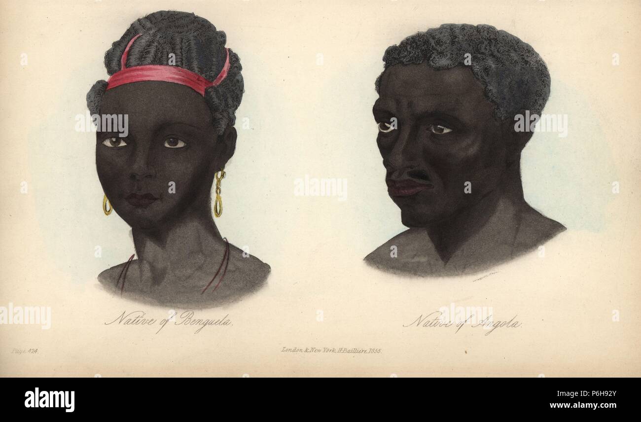 Native of Benguela city in headdress and earrings, and native of Angola ...