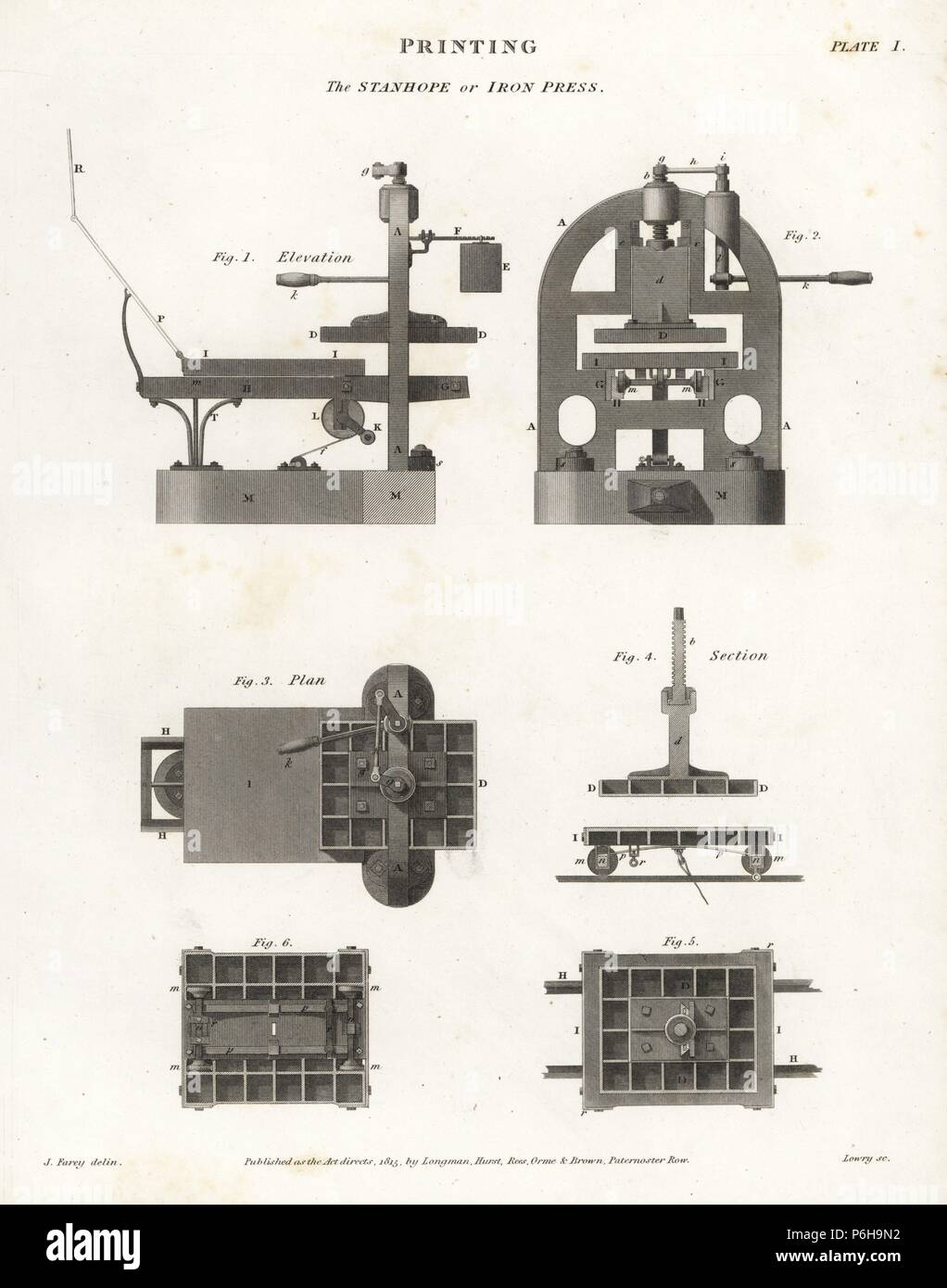 The Stanhope or iron printing press, invented by Earl Charles Stanhope ...