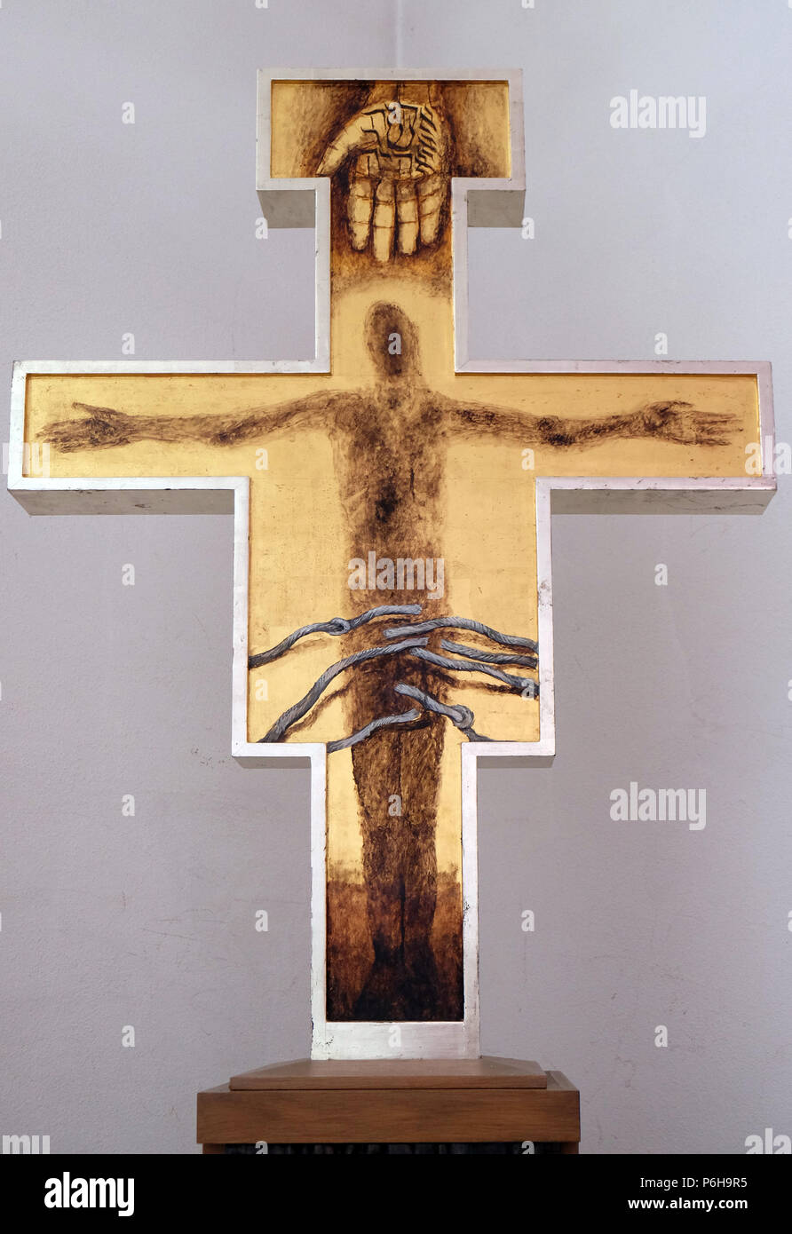 Cross by Sieger Koder in the Chapel of St. Francis in Ellwangen ...