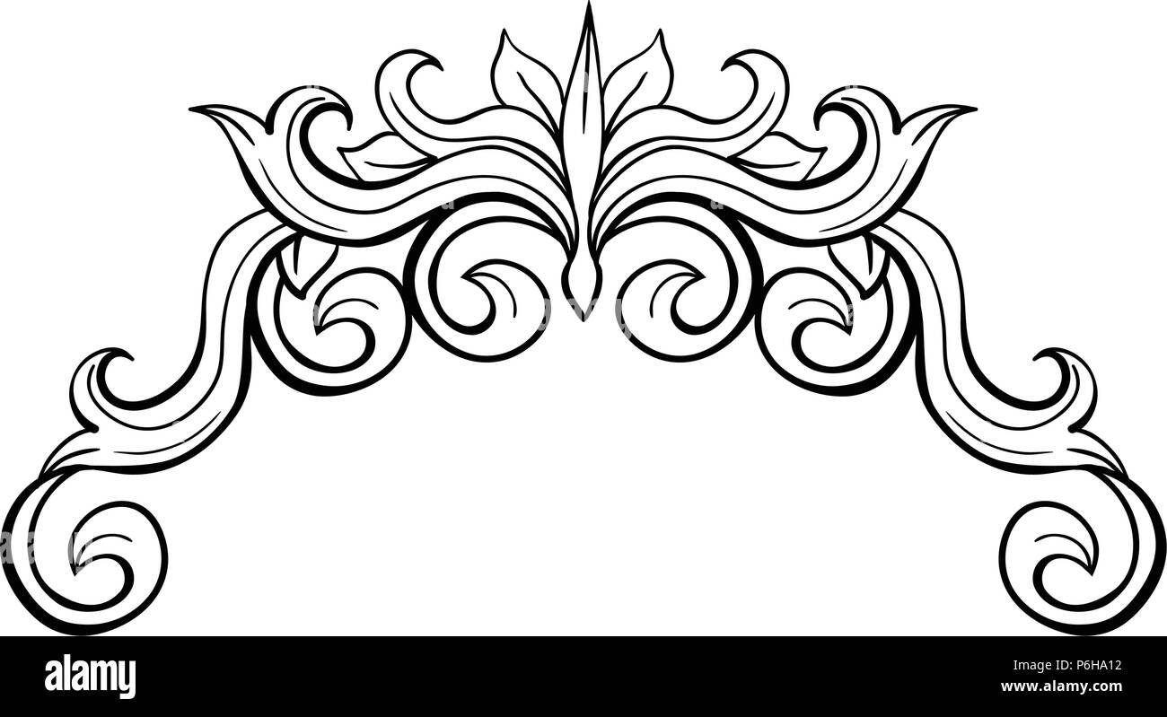 Black Hand Drawn Isolated Greek, Byzantine and Roman vintage floral ...