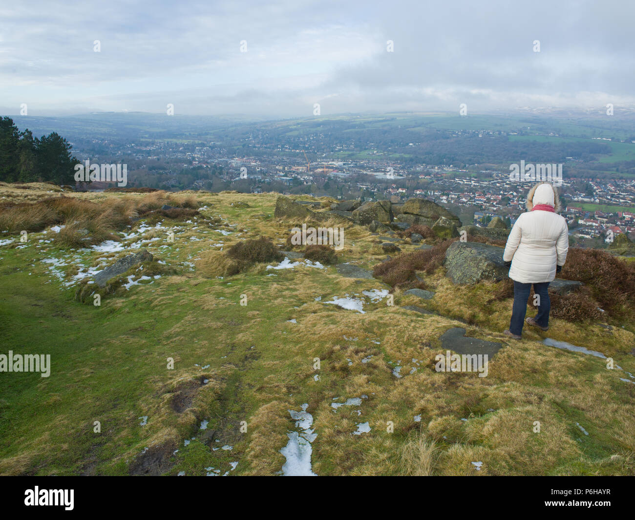 Cow and calf rocks ilkley moor winter hi-res stock photography and ...