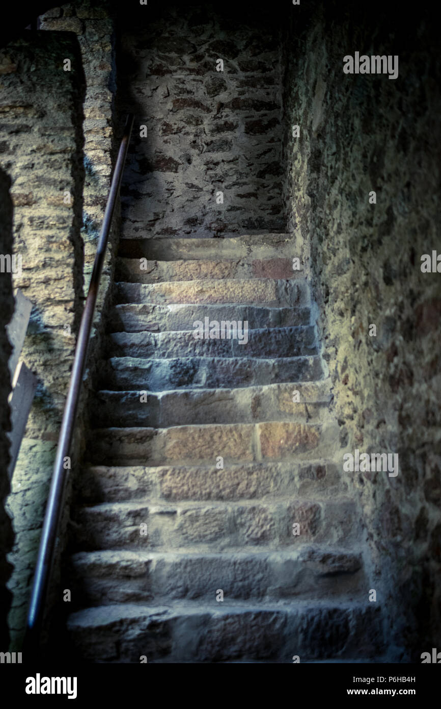 Stairs in a old castle Stock Photo - Alamy
