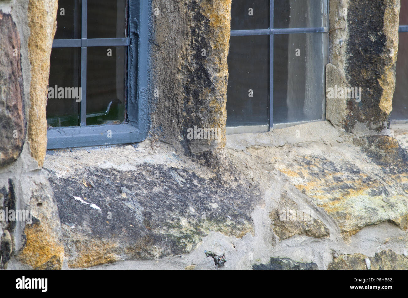 Stone Window Frames of Old Building Uk Stock Photo - Alamy