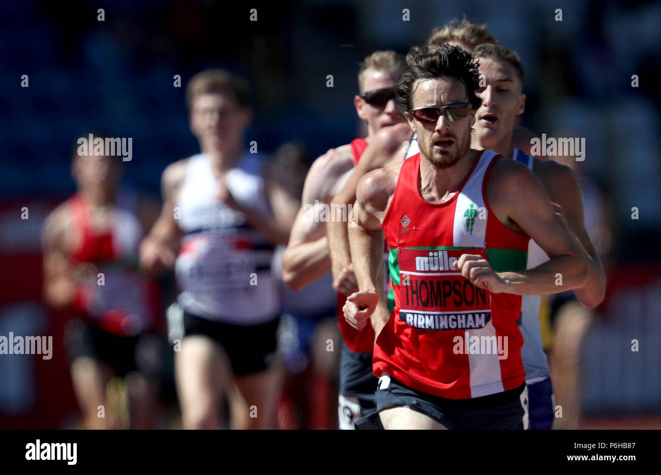 Chris Thompson leads the Men's 5000m final during day one of the Muller ...