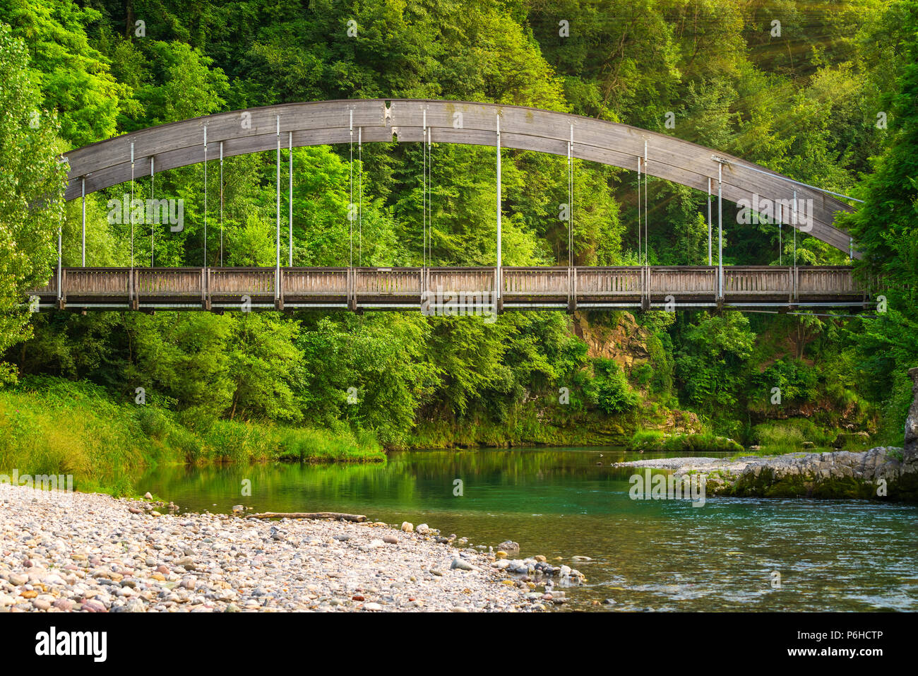 Footbridge river alps italy hi-res stock photography and images - Alamy