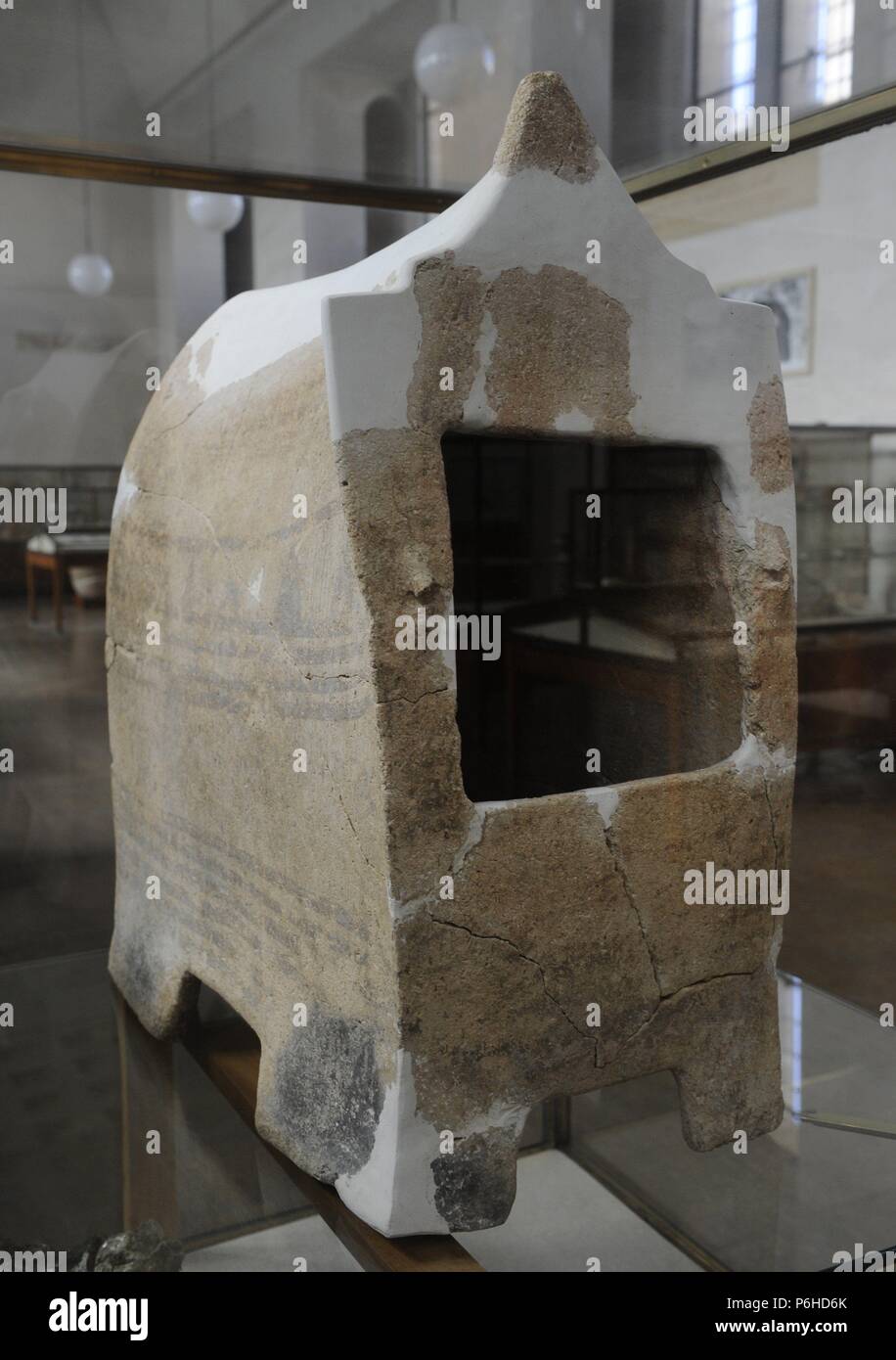 Clay ossuary. Haderah. In form of a house, used for secondary burial ...