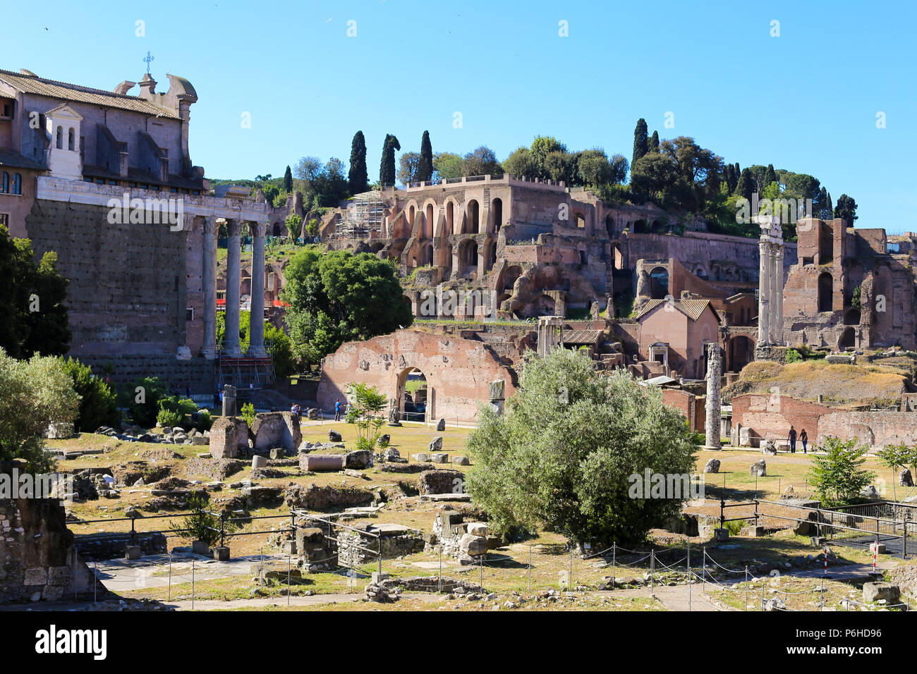 Beautiful Roman Forum, arches and columns in Rome, Italy Stock Photo ...