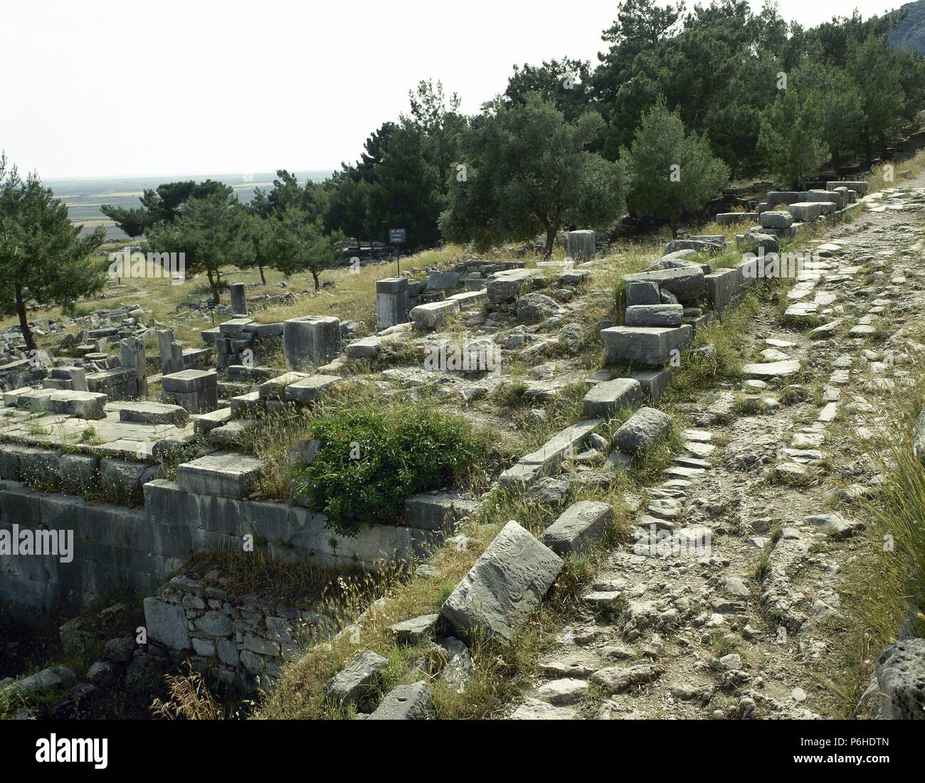 Turkey. Priene. Ancient Greek city of Ionia. Hellenistic style. Ruins ...