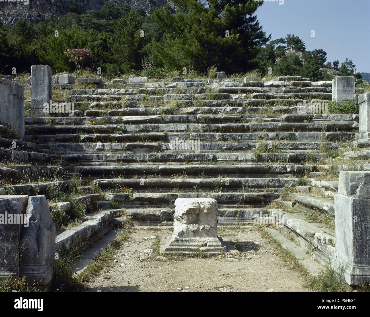 Turkey. Priene. Ancient Greek city of Ionia. Bouleuterion (senate house ...