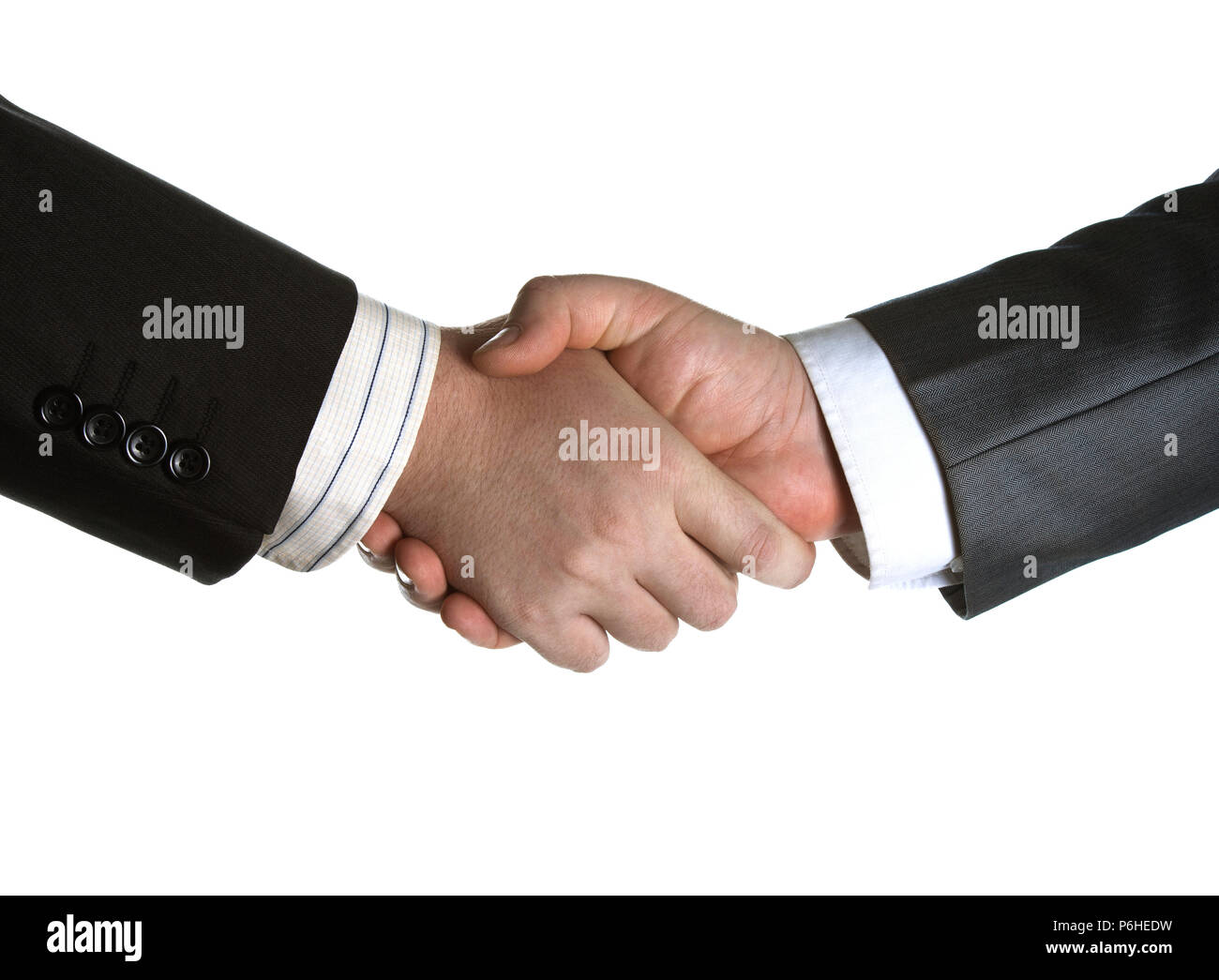 signing of the agreement and a handshake on white background Stock ...