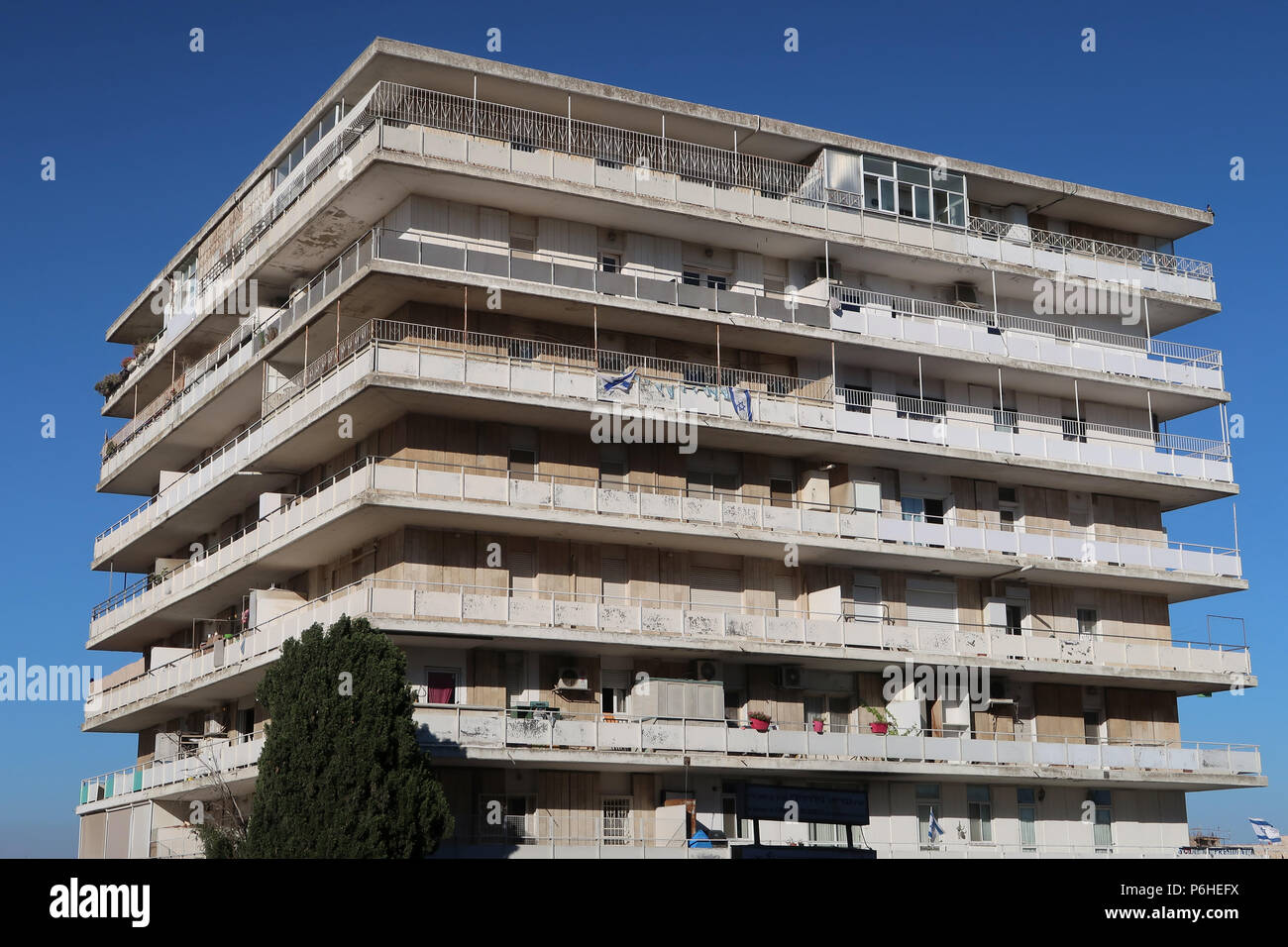 Exterior of a 1960 residential building built in the modernist style ...