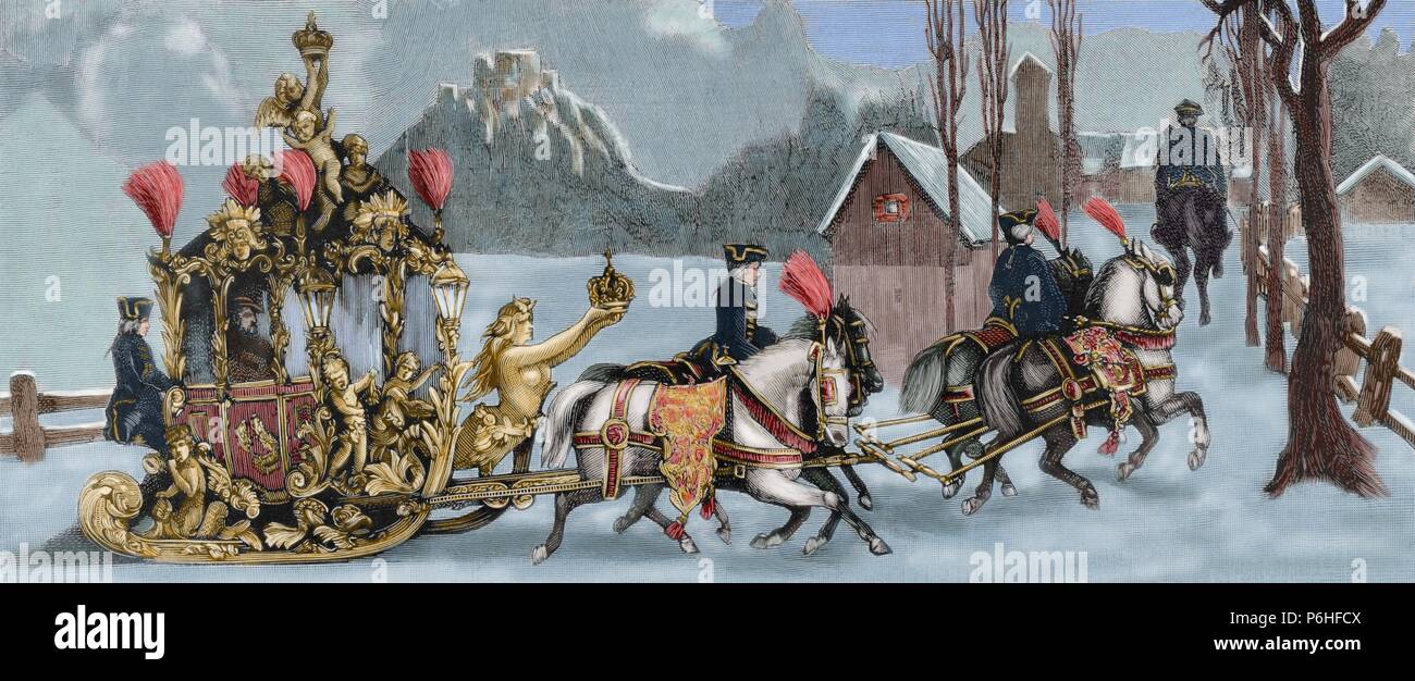 Ludwig II of Bavaria (1845-1886). King of Bavaria. The King travelling ...