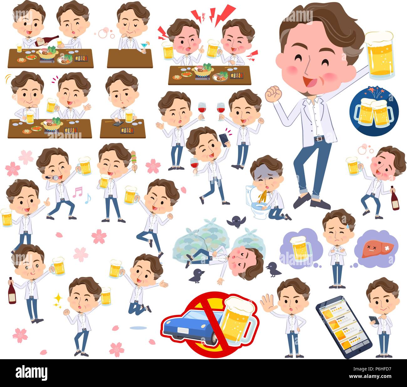 A set of middle men related to alcohol.There is a lively appearance and ...