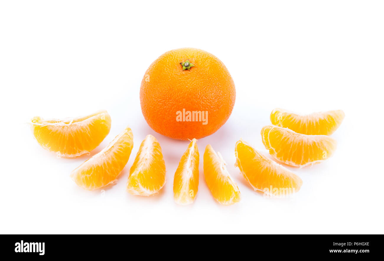 slices of mandarin close-up Stock Photo - Alamy
