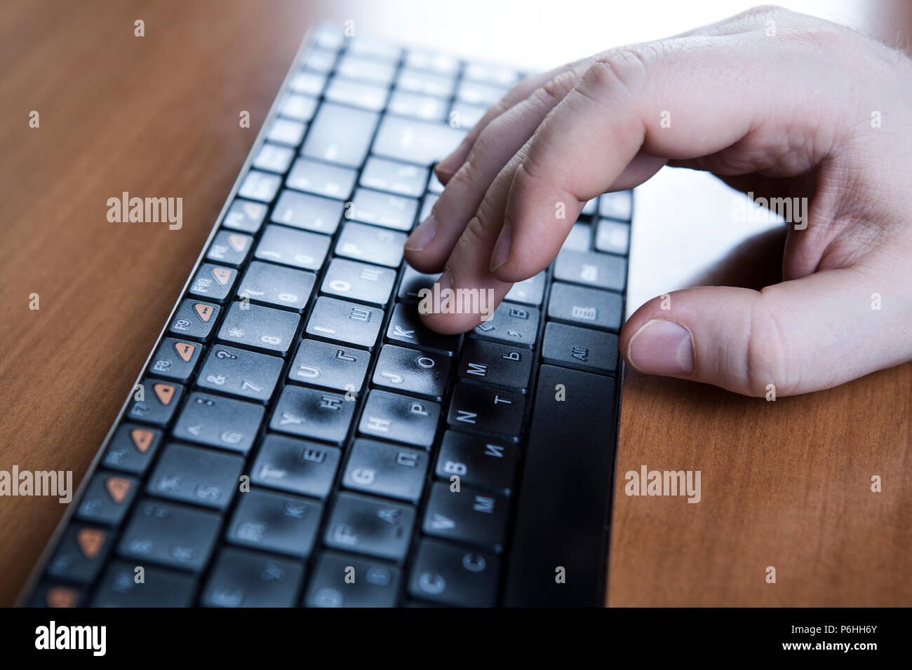 human fingers on the keyboard close-up Stock Photo - Alamy
