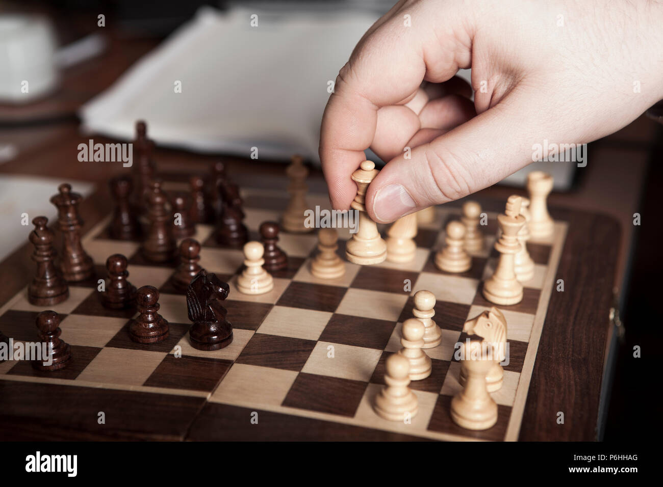 Moving Chess Queen Piece Player Stock Photo - Alamy