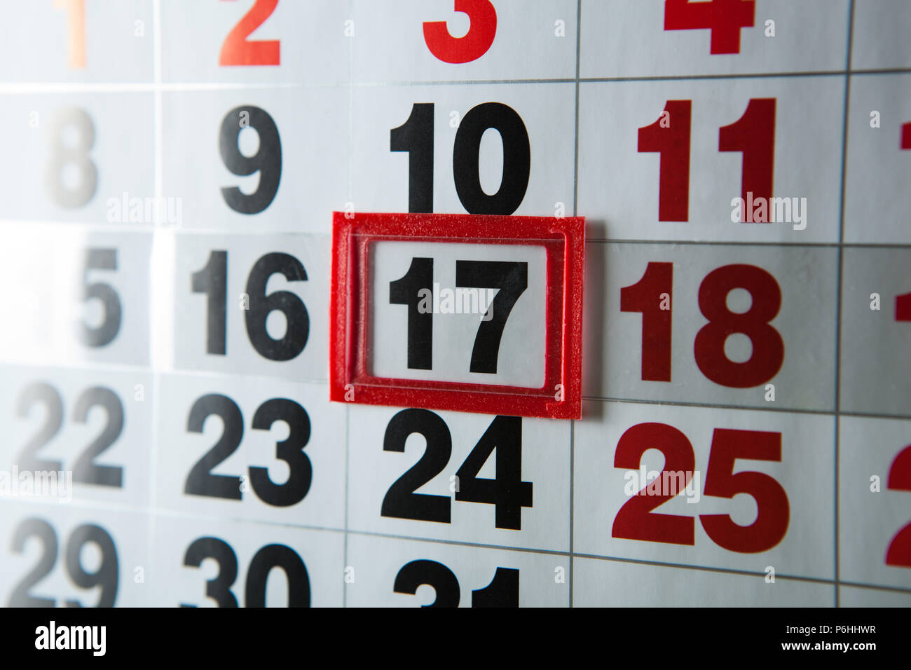 wall calendar calendar with the number of days close-up Stock Photo - Alamy