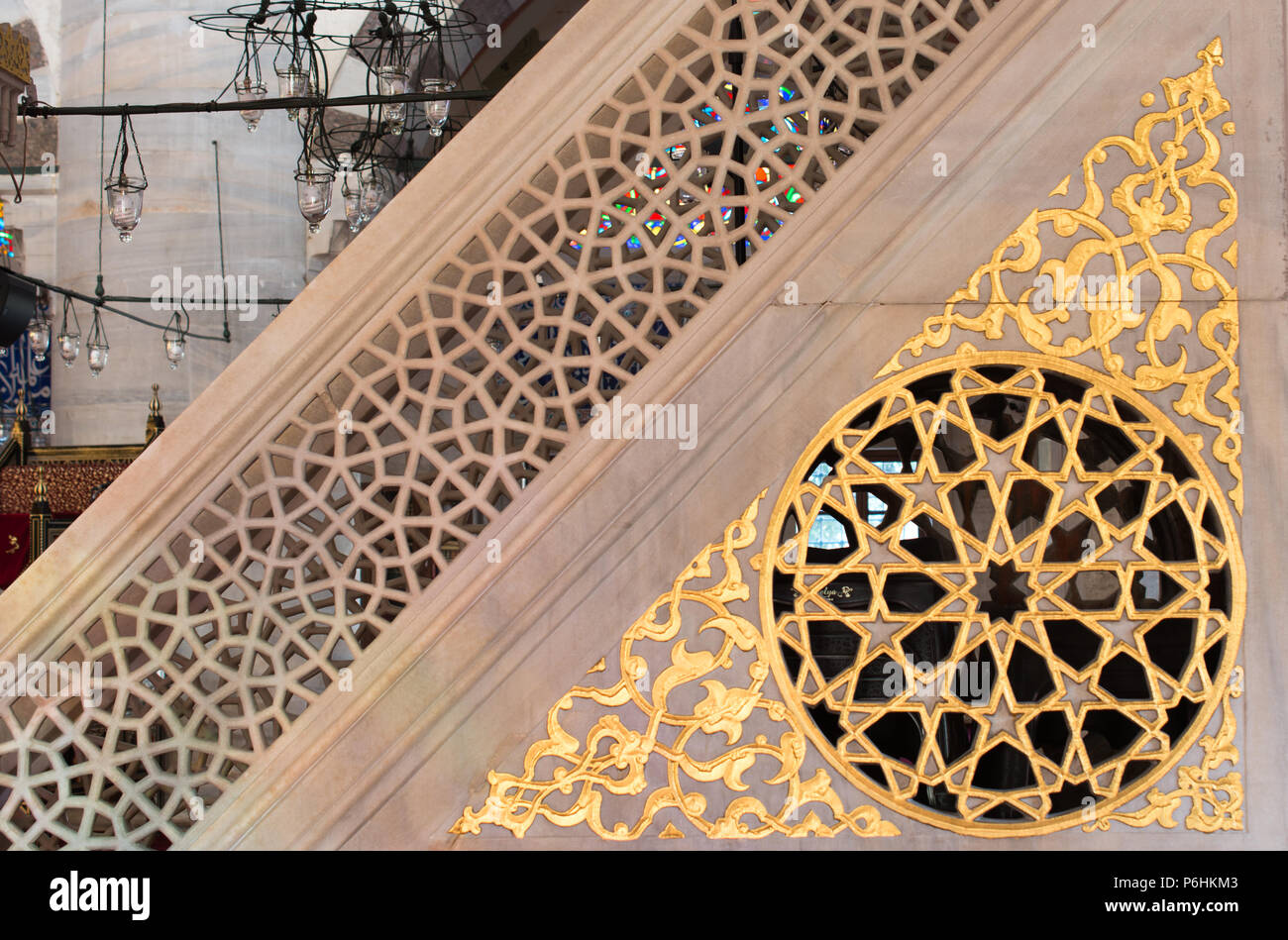 Ottoman marble stone carving art in floral patterns Stock Photo - Alamy