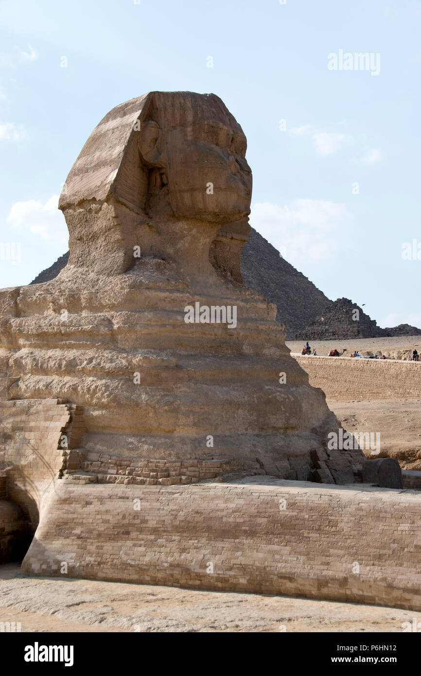 The Great Sphinx of Giza, a mythical creature with a lion’s body and ...