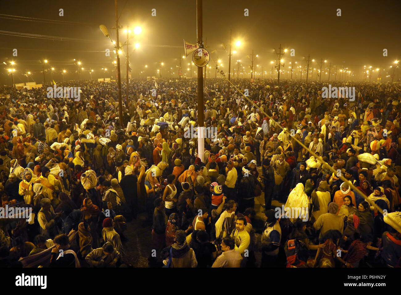 Crowd during the Maha Kumbh mela 2013 in Allahabad , India Stock Photo ...