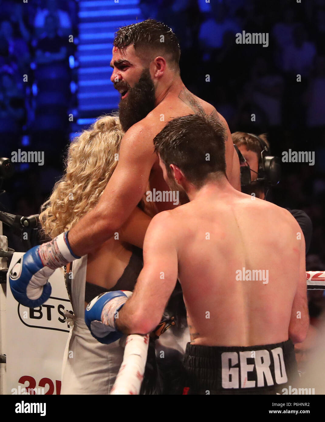 Jono Carroll celebrates after defeating Declan Geraghty in the IBF ...