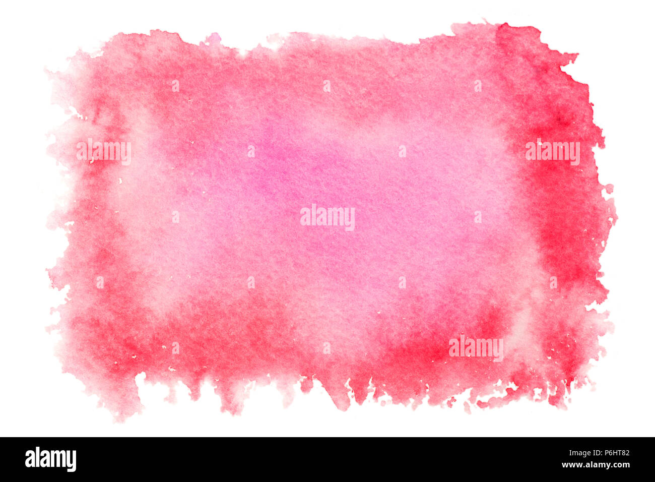 Red watercolor splash isolated on white background. Hand drawn painting ...