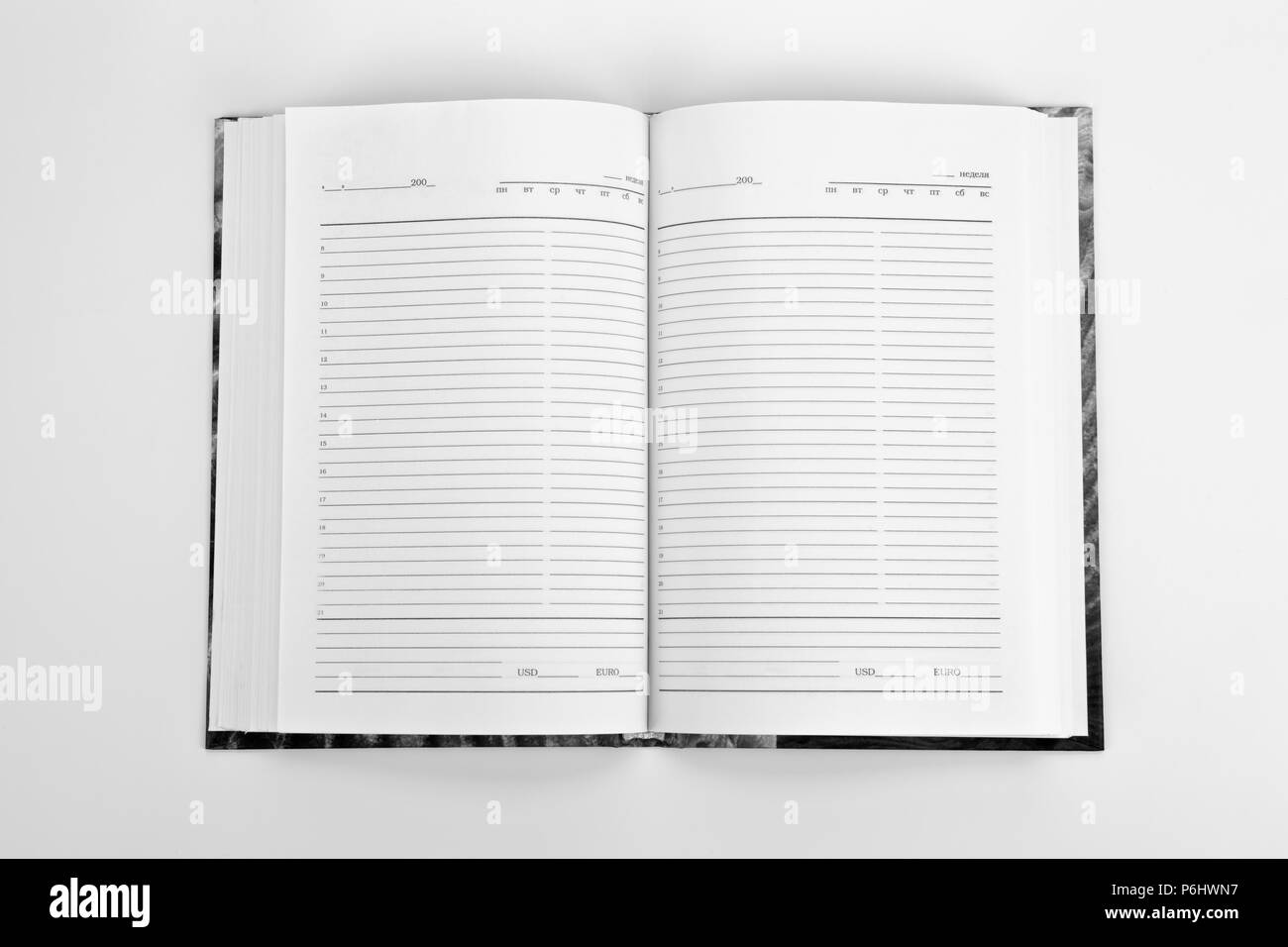 Open book with lines on white background Stock Photo - Alamy