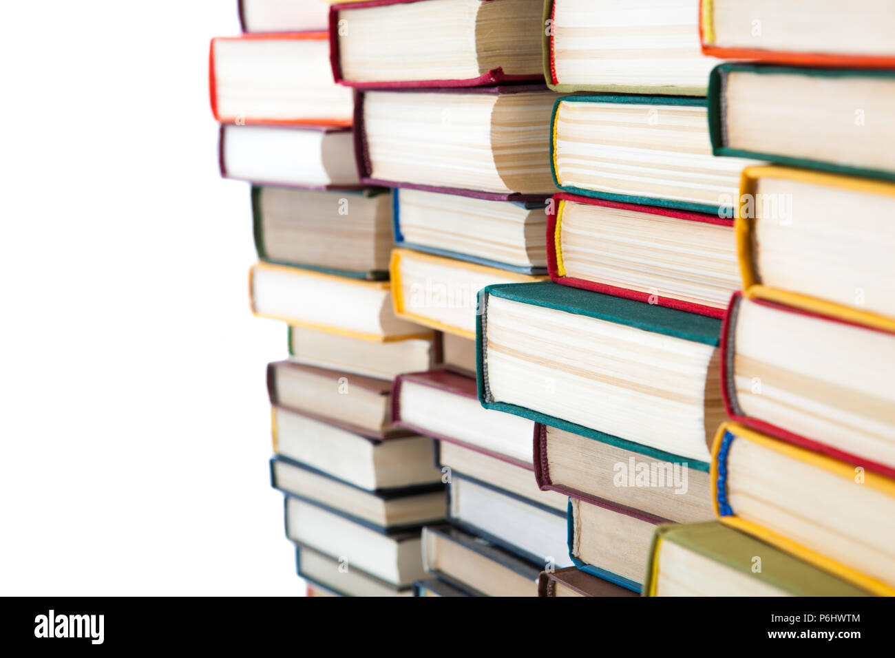 Pile of books on white background Stock Photo - Alamy