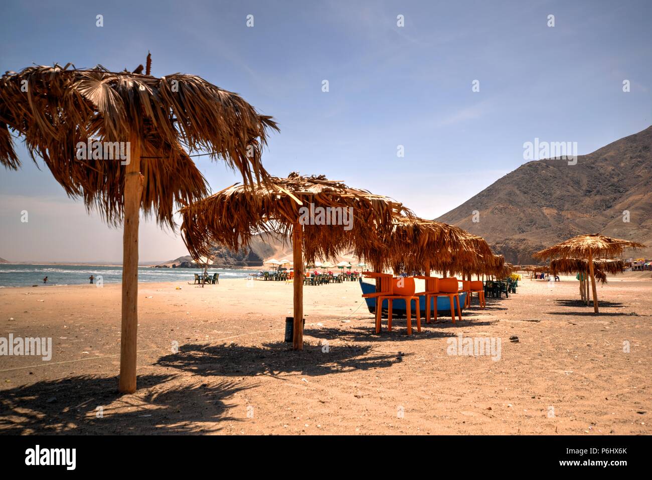 Chimbote, Peru - April 11, 2018: Beach at Vesique in north Peru with ...