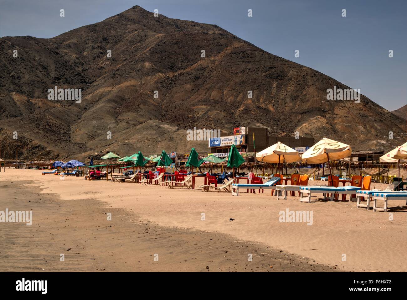 Chimbote, Peru - April 11, 2018: Beach at Vesique in north Peru with ...