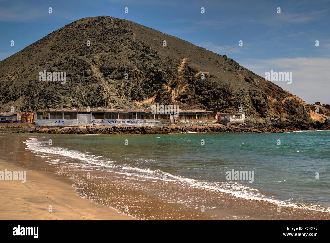 Chimbote, Peru - April 11, 2018: Beach at Vesique in north Peru with ...