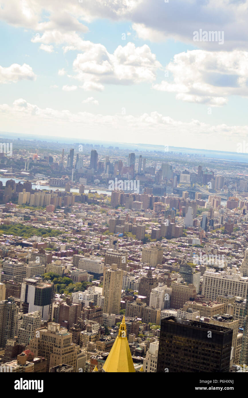 Aerial view of New York City and Brooklyn from high up in the air Stock ...