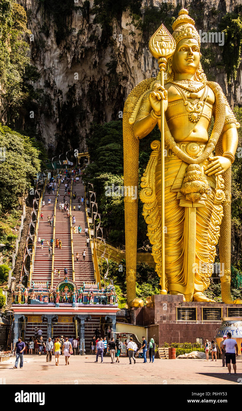 Batu Caves in Kuala Lumpur Malaysia with their spectacular towering ...
