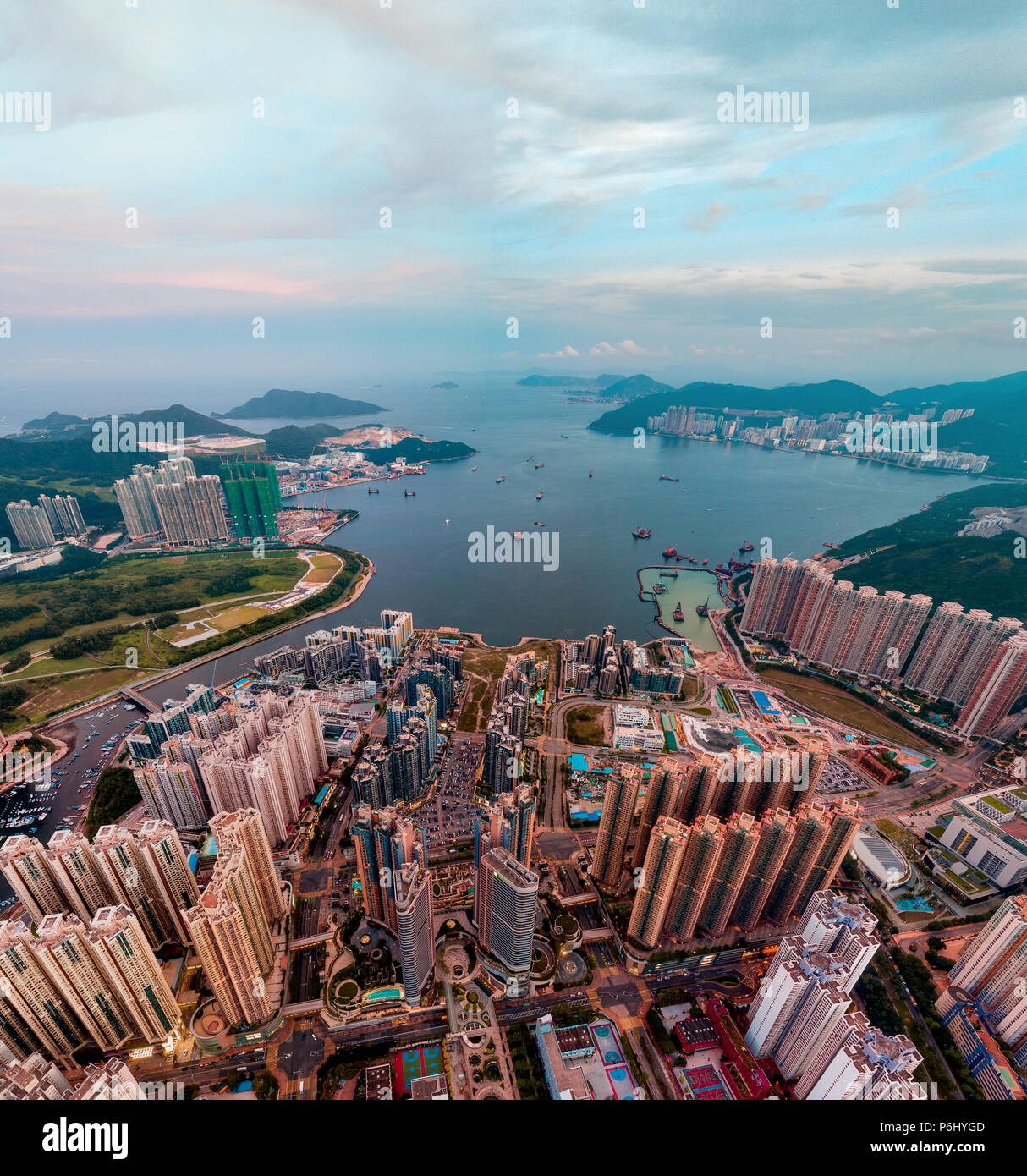 Aerial view panorama of Hong Kong and Kowloon City Stock Photo - Alamy