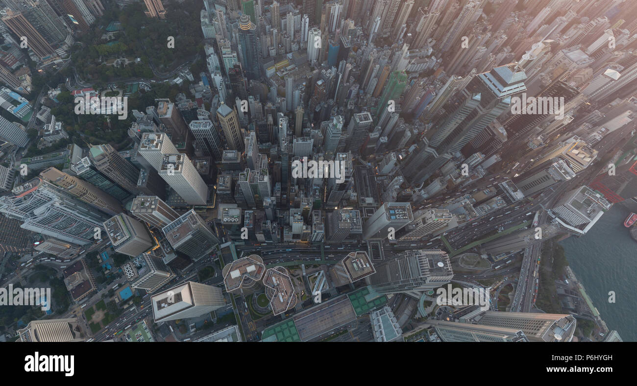 Aerial view panorama of Hong Kong and Kowloon City Stock Photo - Alamy