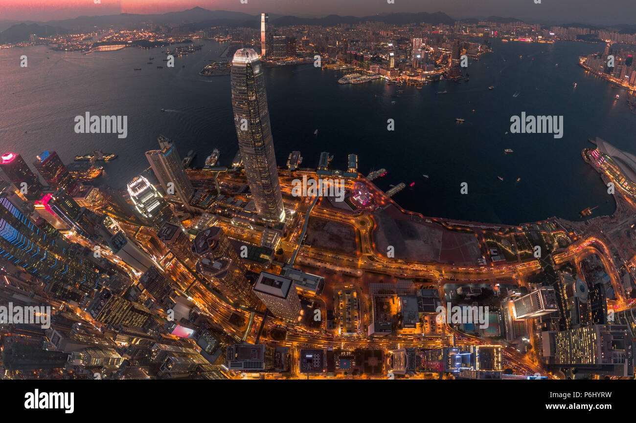 Aerial view panorama of Hong Kong and Kowloon City Stock Photo - Alamy