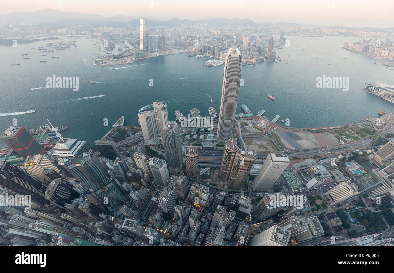 Aerial view panorama of Hong Kong and Kowloon City Stock Photo - Alamy