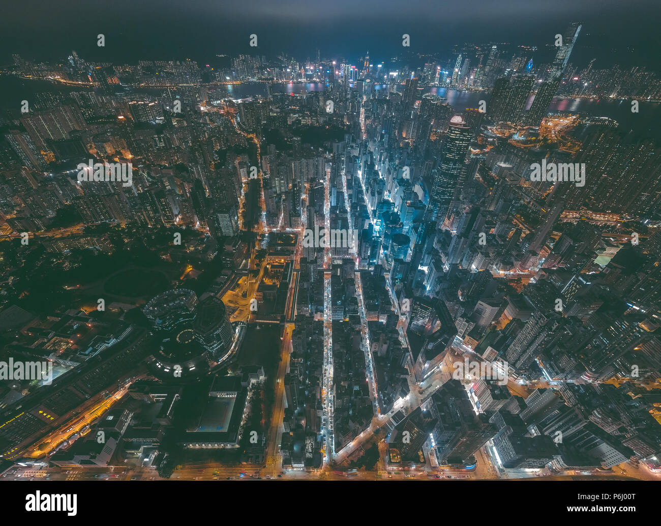 Aerial view panorama of Hong Kong and Kowloon City Stock Photo - Alamy