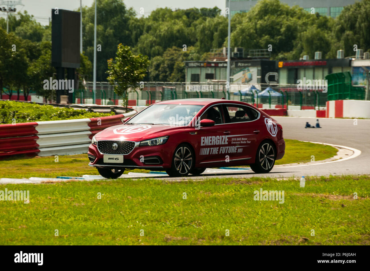 The new MG 6 from SAIC being driven on the Tianma Race Circuit in ...