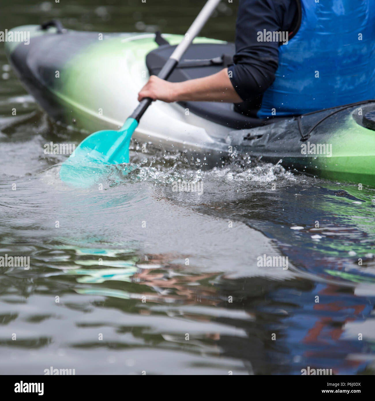 Blurred background texture splash water from the paddle sports boat ...