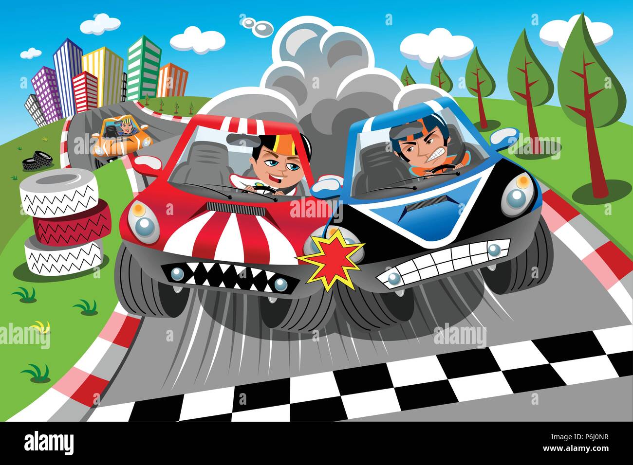 Car Accelerating Cartoon
