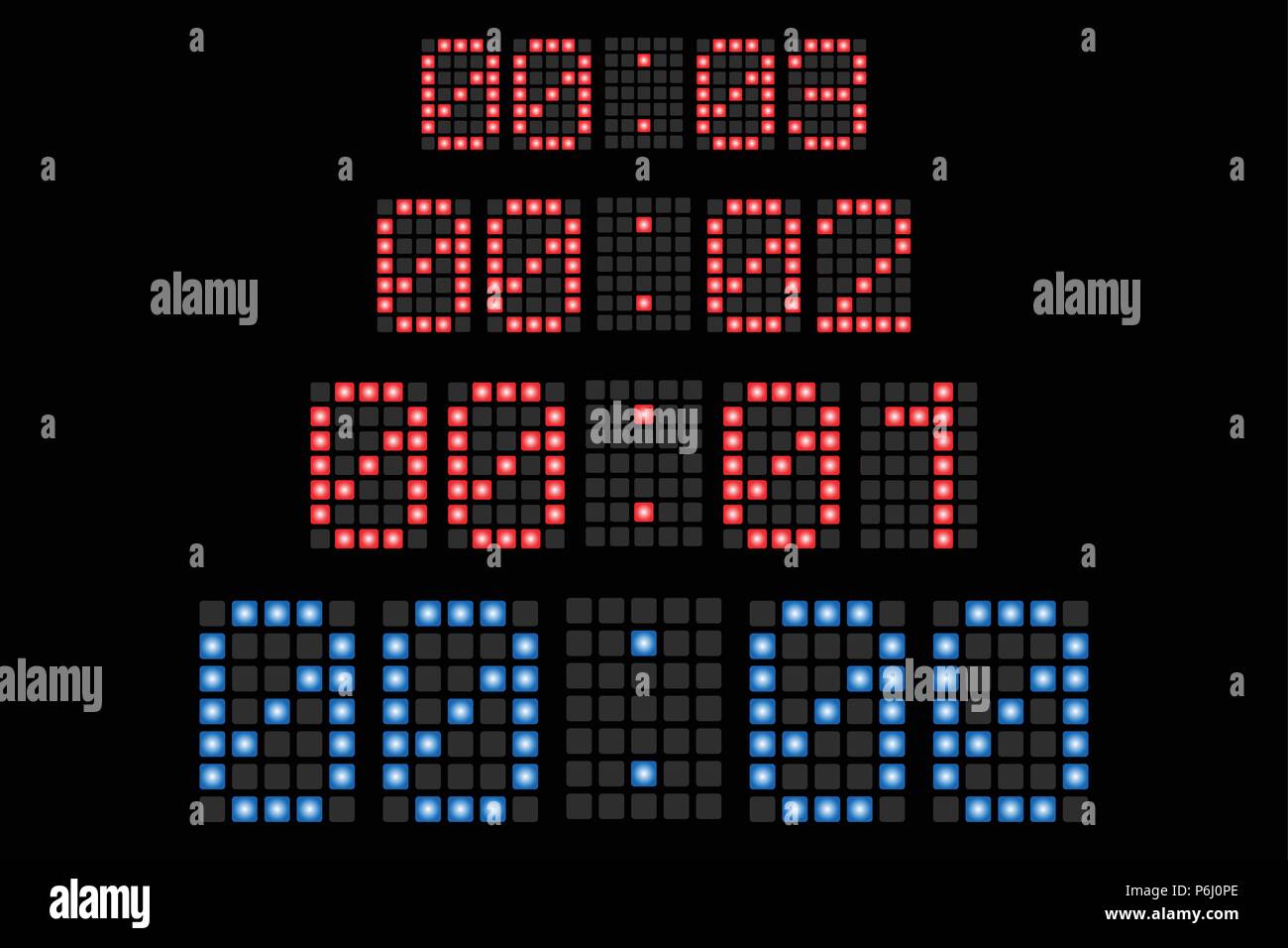 Illustration featuring countdown with led display numbers Stock Vector ...